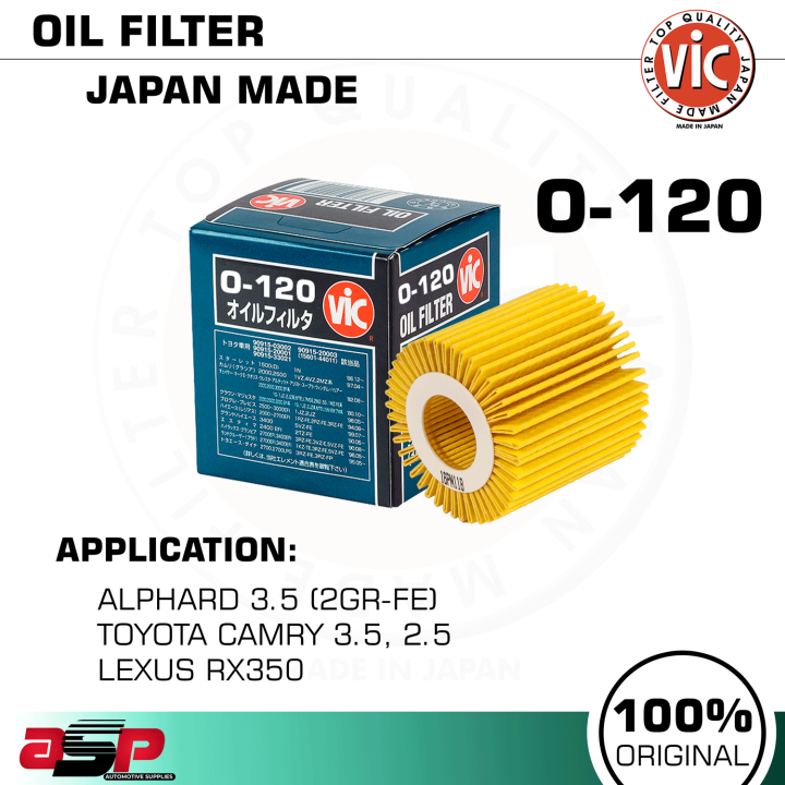 VIC Oil Filter Element Type O-120 for Toyota Alphard 3.5 (2GR-FE ...