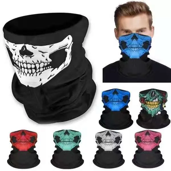 Skull Face Shield Mask Bandanas Skeleton Motorcycle Scarf (1Pcs ...