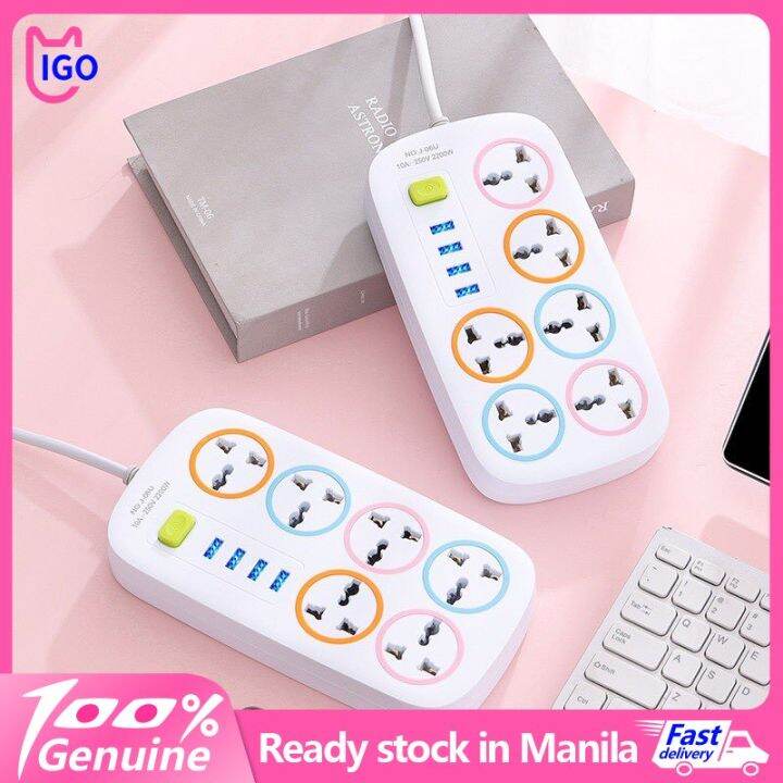 Power Socket Extension Cable Moveable Multi Function Socket With 6