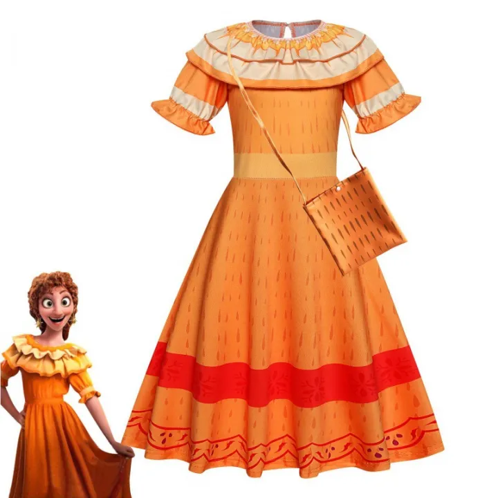 Pickmine 2022ใหม่3-12years เด็กสาวคอสเพลย์ชุดเจ้าหญิง,เครื่องแต่งกายนัวเนียรอบคอแขนสั้นคมชัดสี ...