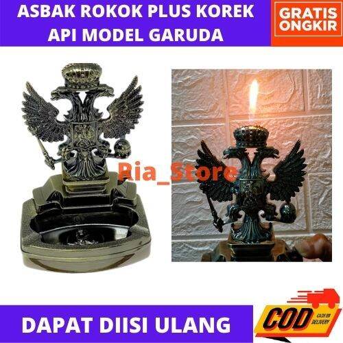 ASBAK ROKOK PLUS KOREK API MOTIF GARUDA /asbak rokokk keren unik murah ...