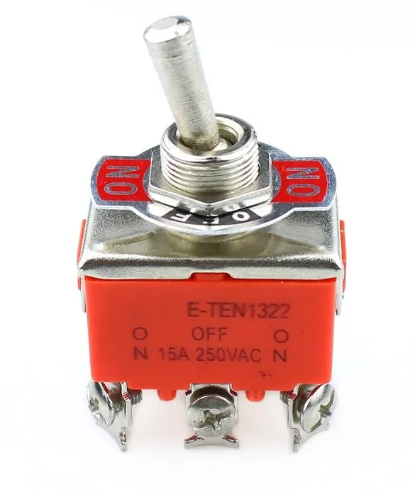 E-TEN1322 Micro switch 15A/250V 6 pin Waterproof Switch Cap On-Off-On ...