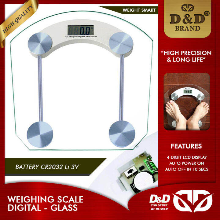 D&D | Square Personal Digital Glass Weighing Scale 2003B | Lazada PH