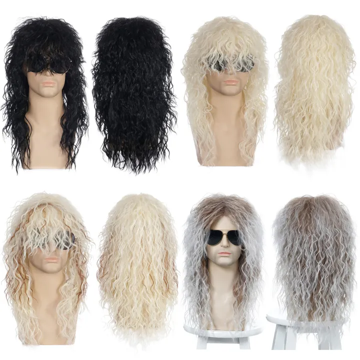 Rock party wig long curly hair male wig | Lazada PH