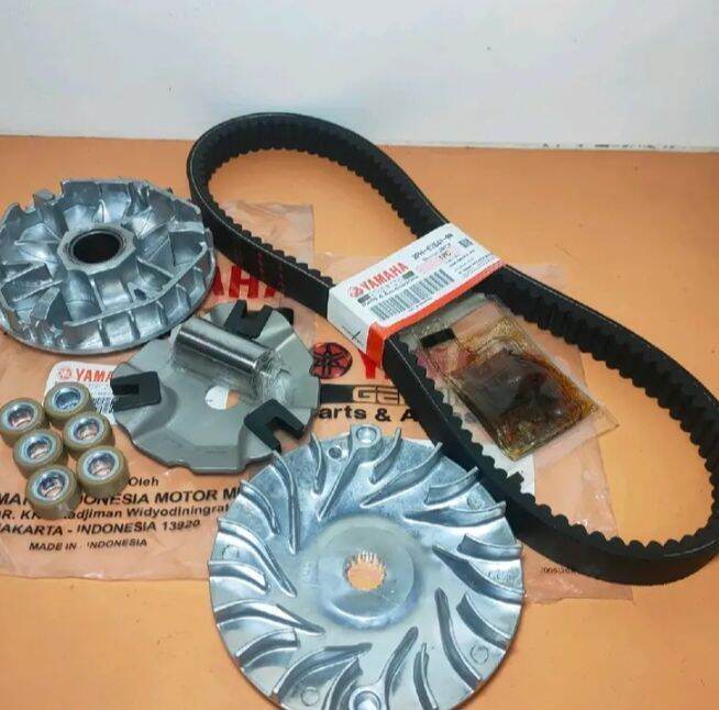 PAKET V-BELT ONLY+RUMAH ROLLER ASSY+KIPAS ROLLER YAMAHA MIO M3 MIO GT 125, SUOL GT 125, FINO FI ...