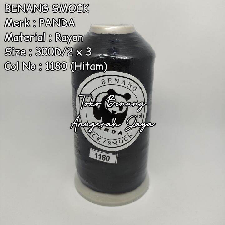 Benang Smock Panda Hitam | Lazada Indonesia
