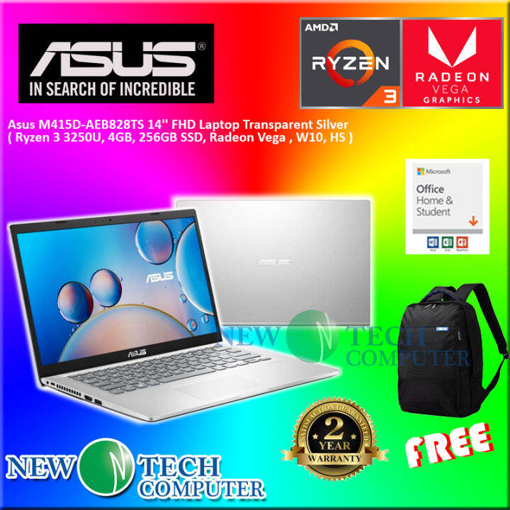 LAPTOP ASUS M415D-AEB652TS GREY / M415D-AEB828TS SILVER R3 OPI M415 NEW ...