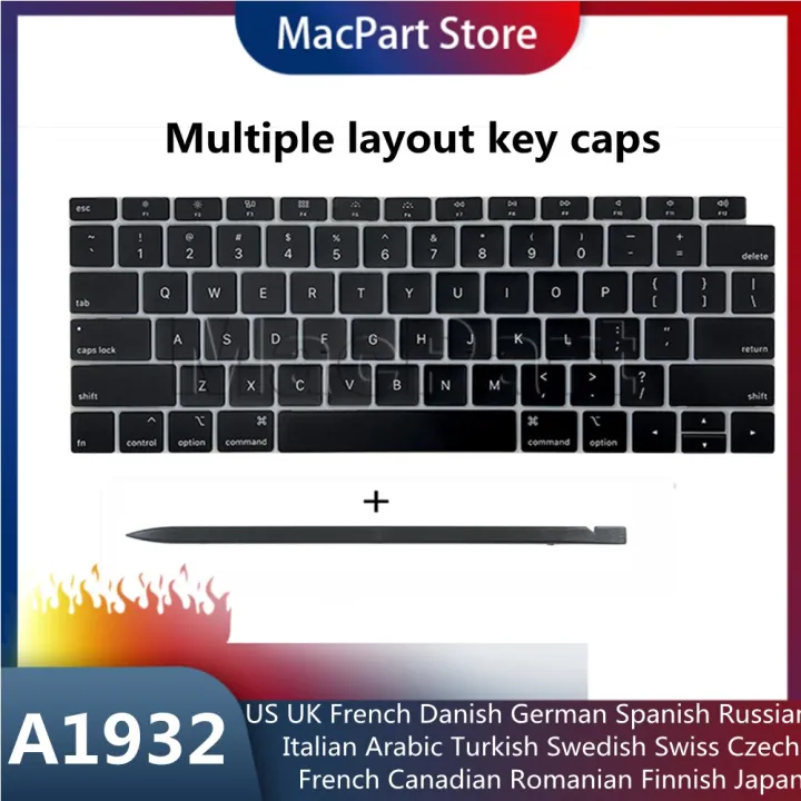 For Macbook Air 13" A1932 Keycap US UK French Danish German Spanish ...