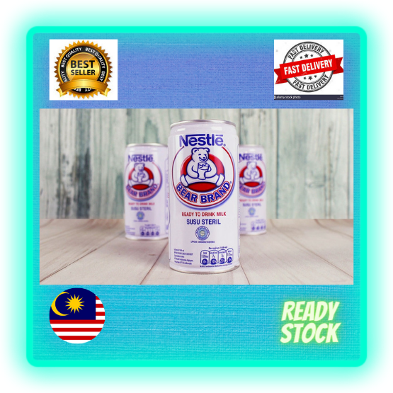 💥 HALAL 💥Nestle Bear Brand Ready To Drink Milk Susu Beruang Susu Steril 189ML | Lazada