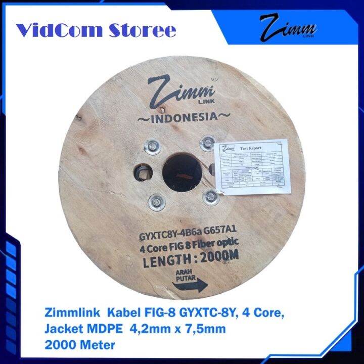 Kabel Dropcore Fiber Optic Zimmlink 4 Core FIG 8 Single Mode 2000 Meter ...