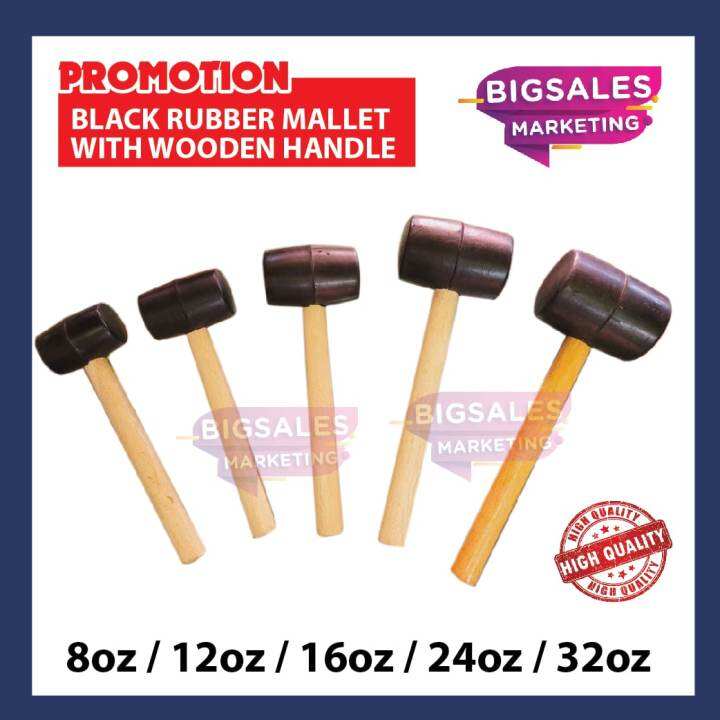 BIGSALES High Quality Rubber Head Black Mallet Fish Hammer With Wooden ...