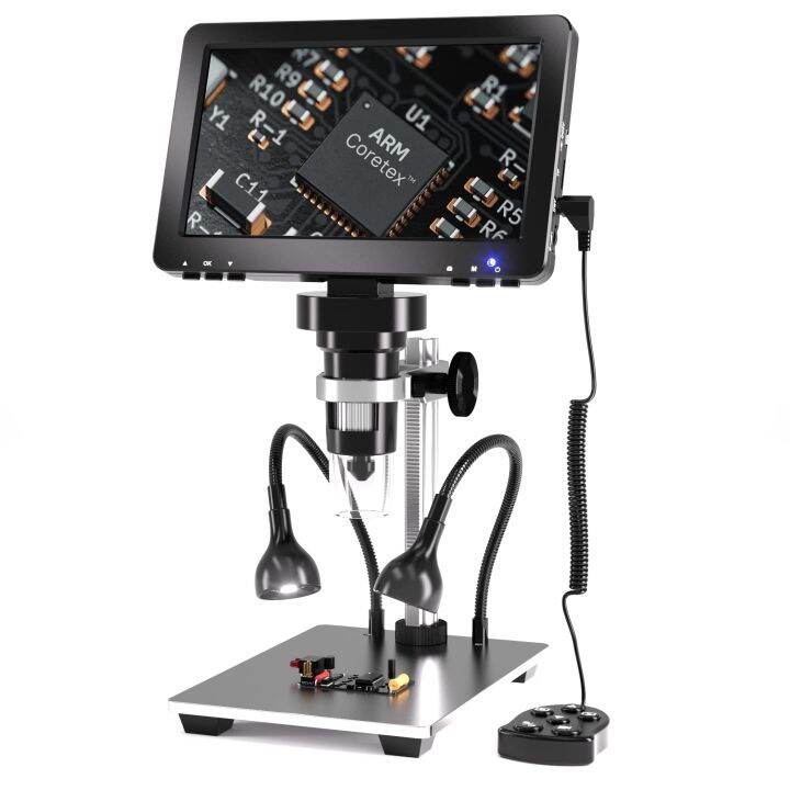 7Inch LCD Digital Microscope 1200X, HD Microscope Wired Remote ...