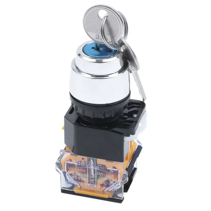 On/Off/On Three 3 Position Rotary Selector Key Lock Switch 10A 380V AC ...