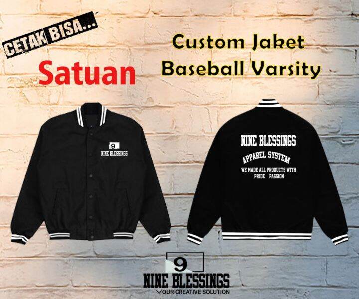 CUSTOM JAKET VARSITY SABLON DTF DIGITAL satuan lusinan desain sendiri ...
