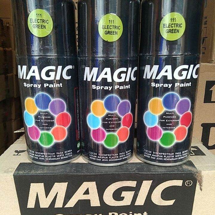 pilok pilox magic spray paint 300cc magic electric green 111 hijau muda hijau terang hijau ...
