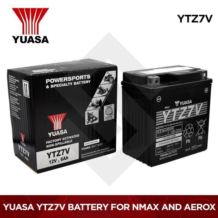 YUASA BATTERY YTZ7V FOR NMAX V1 / V2 MOTORCYCLE BATTERY MAINTENANCE ...