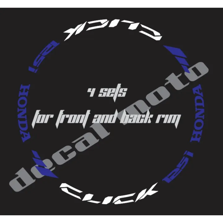 Decals, Sticker, Motorcycle Decals for Mags / Rim for honda click, blue ...