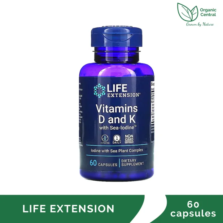 Life Extension Vitamins D and K with Sea-Iodine 60 Capsules | Lazada PH