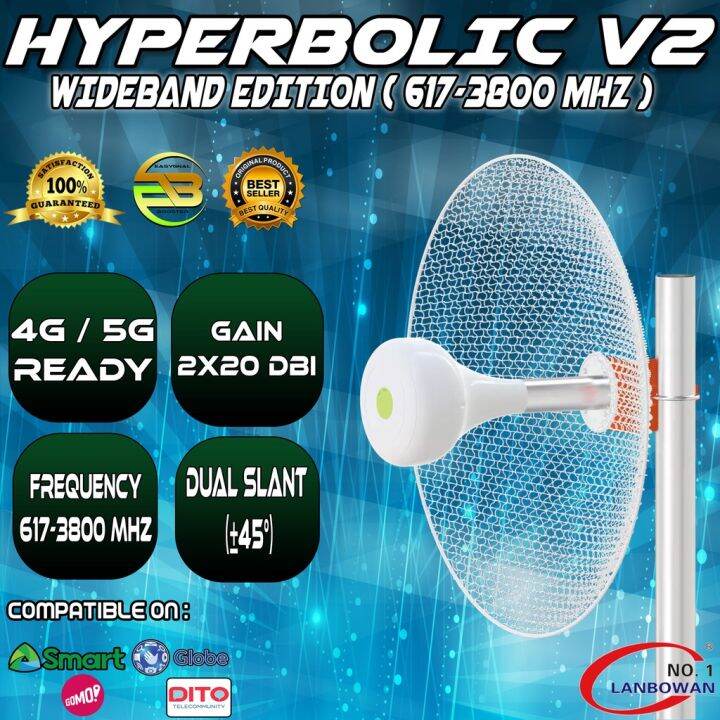 【COD】 Easygnal 4G 5G Hyperbolic WideBand MIMO antenna 220 40Dbi with 20M Cable WIFI Antenna 618 ...