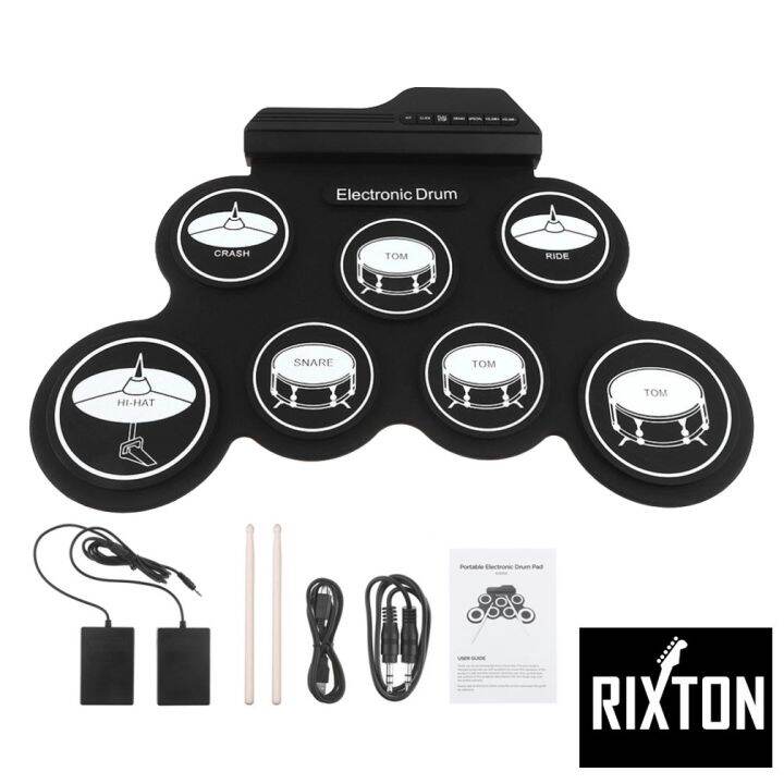 Rixton Portable Digital Drum Set Silicone Electric Drum Kit with ...