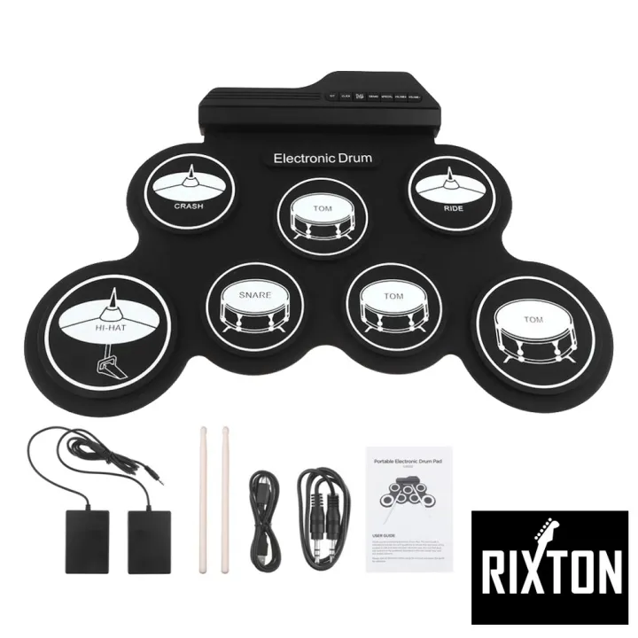 Holleb Rixton Portable Digital Drum Set Silicone Electric Drum Kit with ...