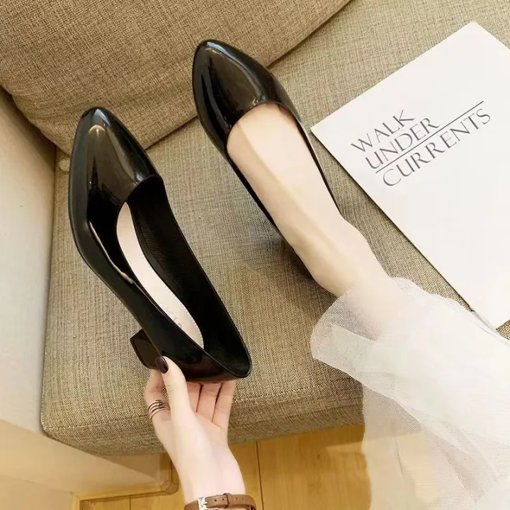 Fashion Pointed Toe Black Sandals Office Work Shoes School Shoes With ...