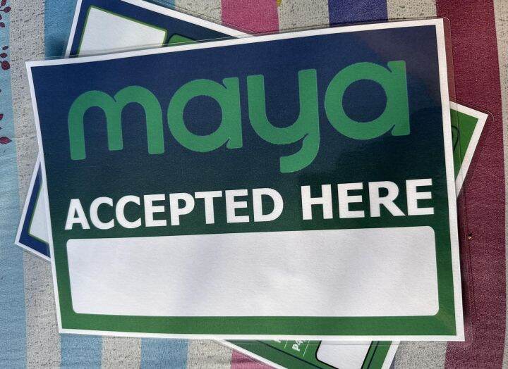 MAYA ACCEPTED HERE signage Laminate (A4 Size) | Lazada PH