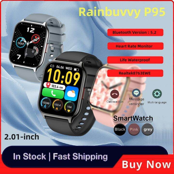Rainbuvvy P95 Smartwatch Equipped Large 2.1-inch Screen Various Health Monitoring Exercise Modes ...