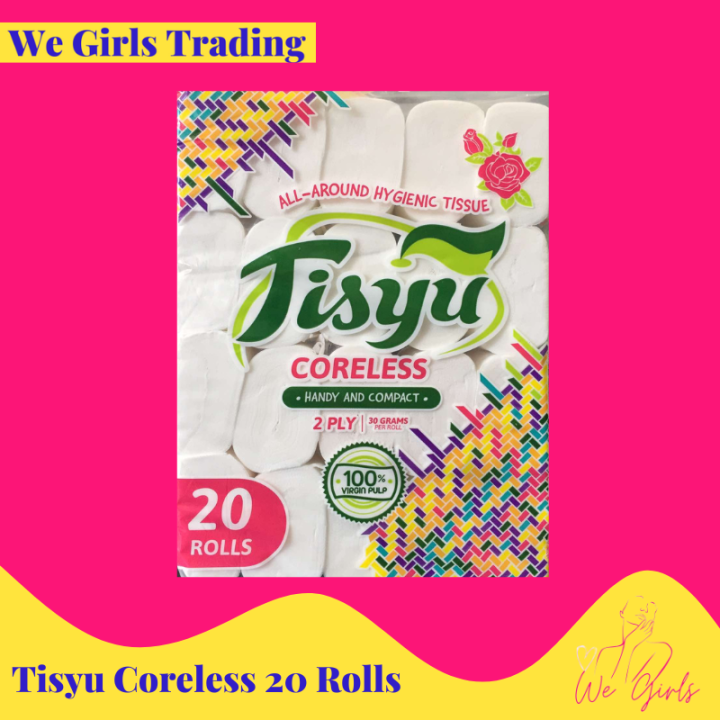 PACK OF 20 ROLLS - Tisyu Coreless All-Around Hygienic Tissue 2 Ply ...