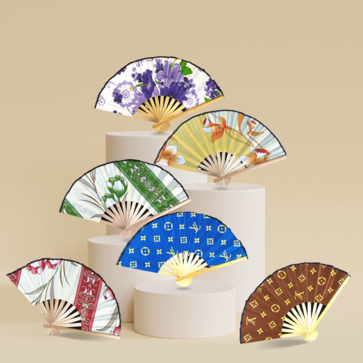 Colorful Floral Design Print Handheld Folding Hand Fan High Quality ...
