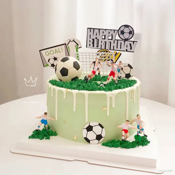 ☬Kid FIFA World Cup Qatar 2022 bake cake decoration Football field ball ...
