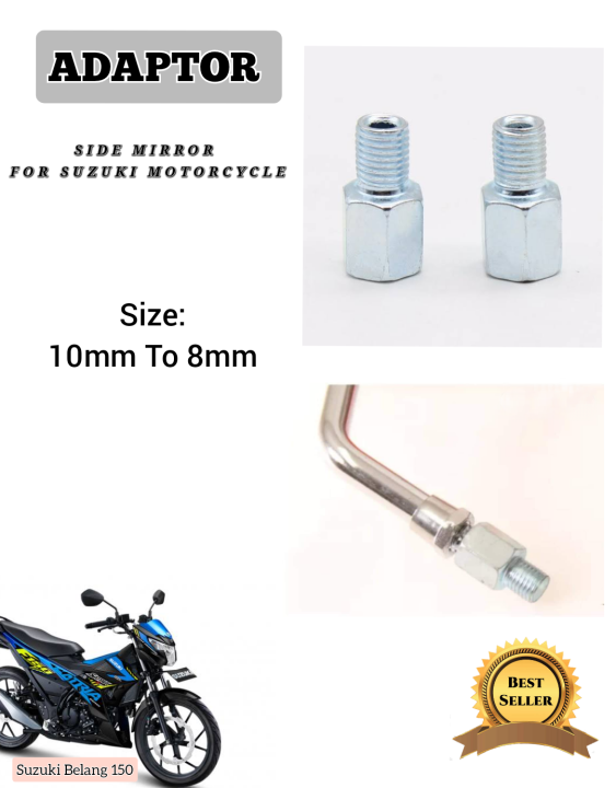 SUZUKI SKYDRIVE belang 150- 2 PCS Motorcycle Side Mirror Adapter Bolts ...