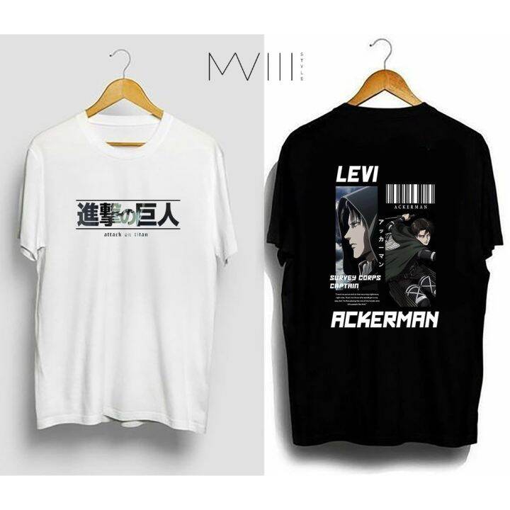 ATTACK ON TITAN SHIRT (LEVI ACKERMAN) HIGH QUALITY FRONT BACK UNISEX ...