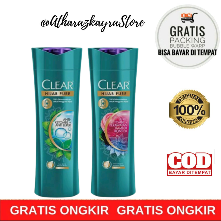 Sampo Clear Hijab Pure Anti Ketombe + Perawatan Rambut Rontok / Anti Lepek 160 ml | Lazada Indonesia