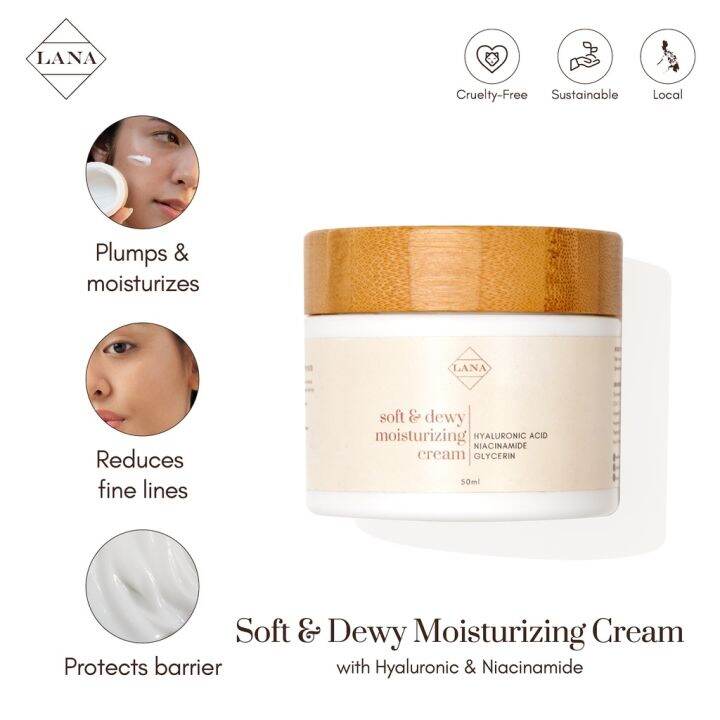 Lana Soft Dewy Moisturizing Cream [Gentle and Fragrance Free Formula With Niacinamide] 50ml ...