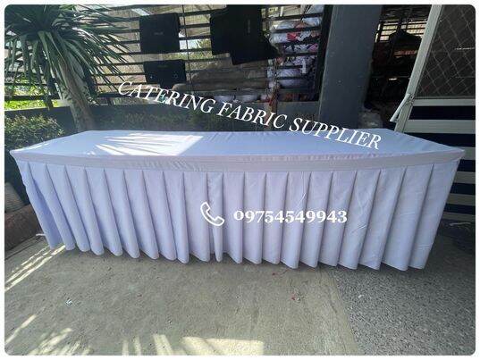 Tablecloth & Table Skirt Covers Pleated Front Buffet Table Cover For ...
