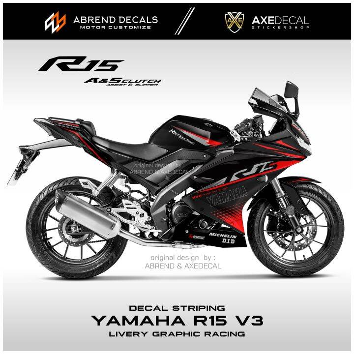 DECAL STRIPING R15 V3 GRAFIS / STIKER MOTOR YAMAHA R15 V3 DESIGN CUSTOM ...