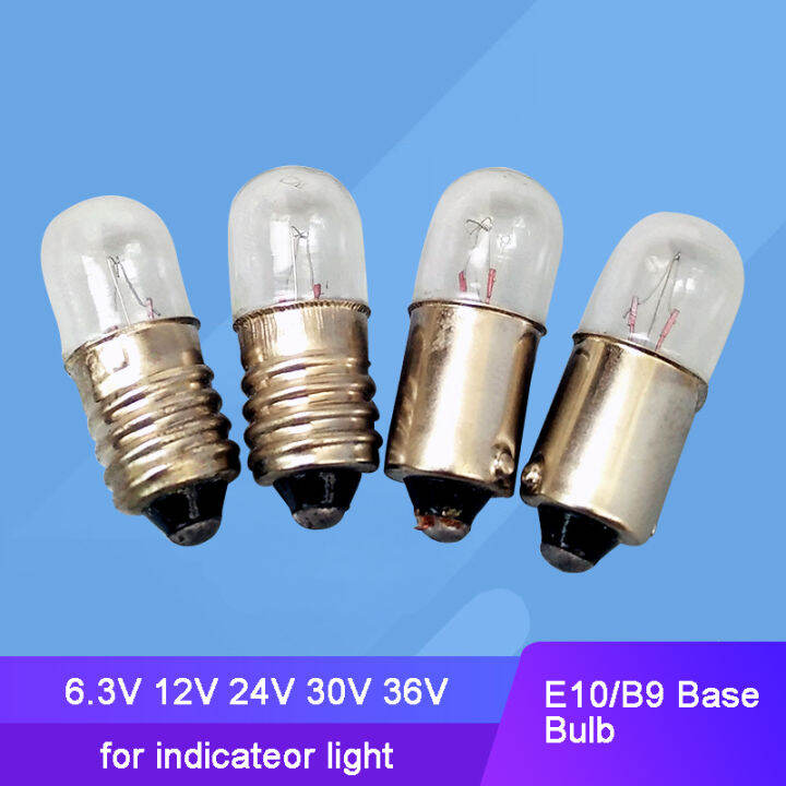 10pcs E10 B9 6.3V 12V 24V 30V 36V 48V Mini Bulb for Machine Indicateor ...