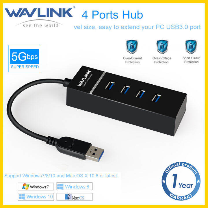 Wavlink Usb 3.0 Hub 4 In 1 Usb Docking Station Splitter High-Speed Data ...