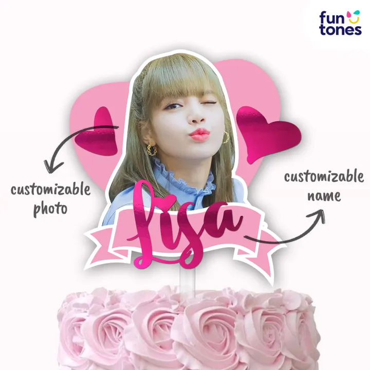Blackpink Lisa Jennie Jisoo Rose Cake Topper / Customized Cake Topper ...