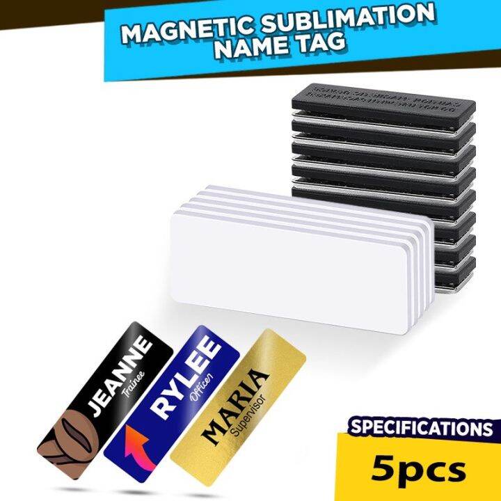5pcs Magnetic Sublimation Metal Name Badge 7x2.2cm (Blanks) | Lazada PH