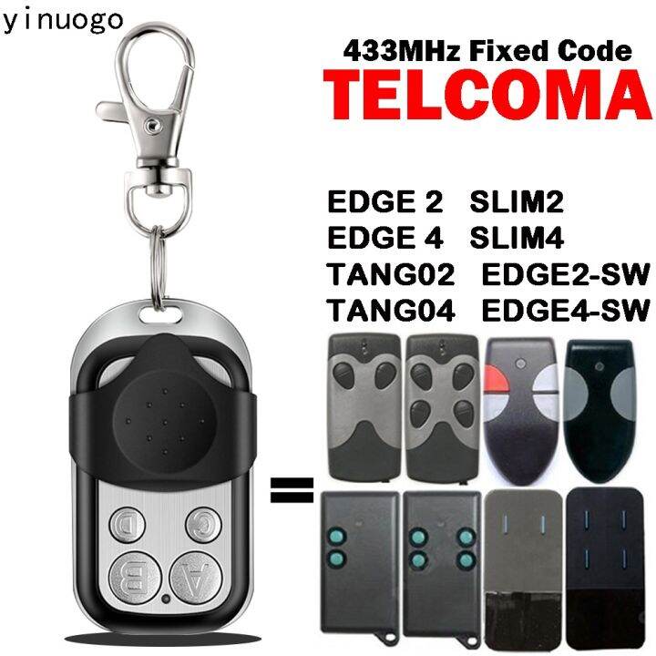 2022โคลน TELCOMA รีโมทคอนโทรล433Mhz Fixed Code TELCOMA EDGE 2 4 TANGO2 TANGO4 SLIM2 SLIM4ประตู ...