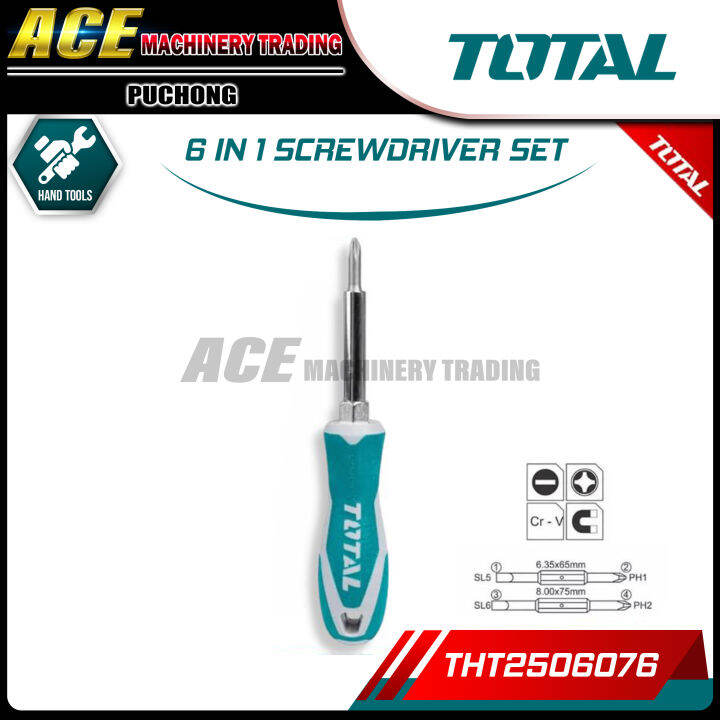 [ Total ] 6 In 1 Screwdriver Set - THT2506076 | Lazada