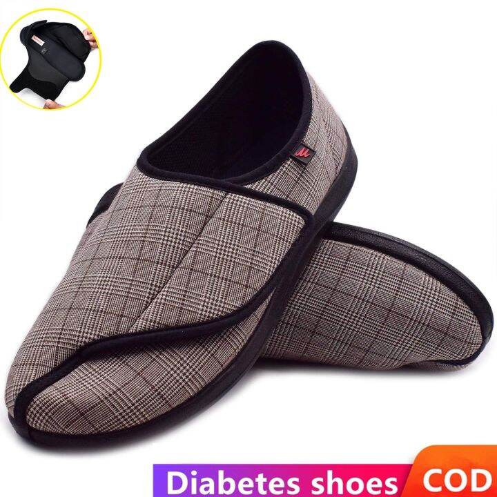 EsHi Men's Wide Width Diabetic Shoes, Adjustable Closures Memory Foam ...