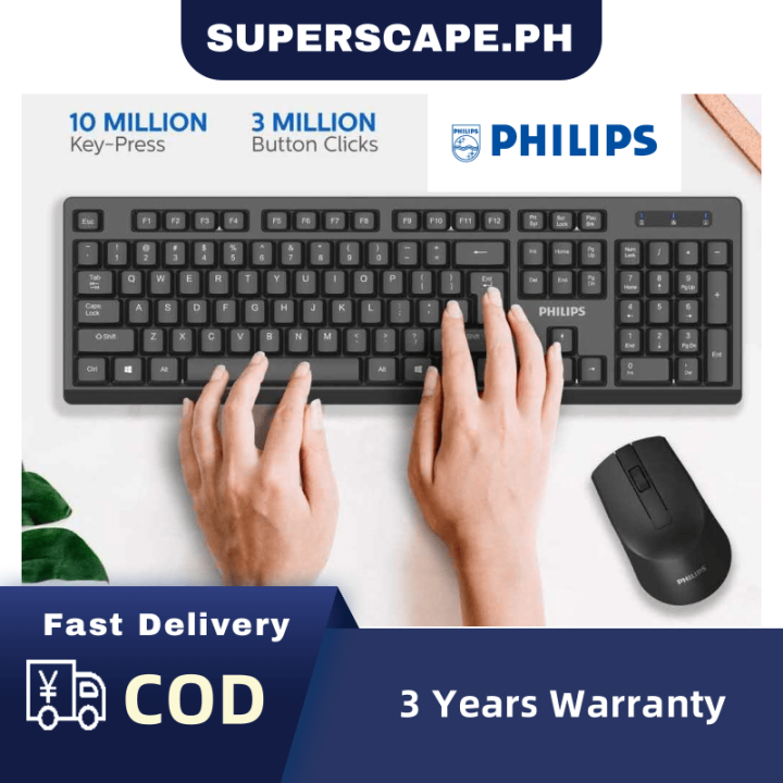 PHILIPS Wireless Keyboard and Mouse Combo Set For PC Computer Keyboard ...