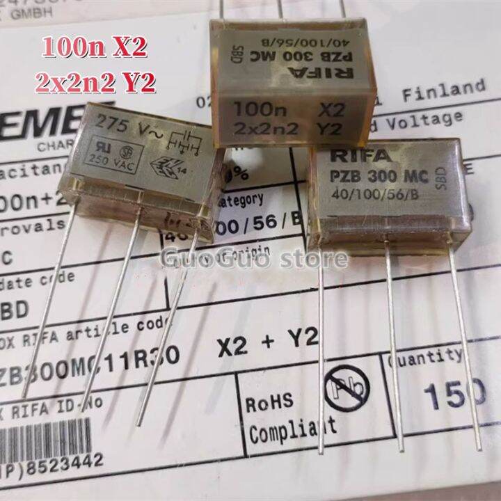 1pcs RIFA safety capacitor PZB300 100n X2 2x2n2 Y2 275VAC metal film ...