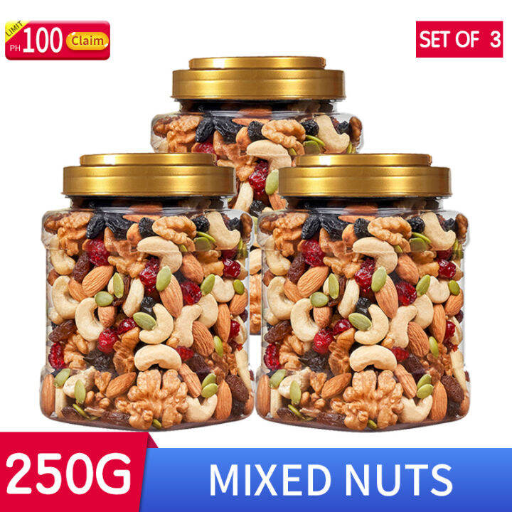 Roasted Mixed Nuts and Dry Fruits Trail Mix 7 In 1 Mixed Nuts Healthy Snacks 250g X 3 | Lazada PH