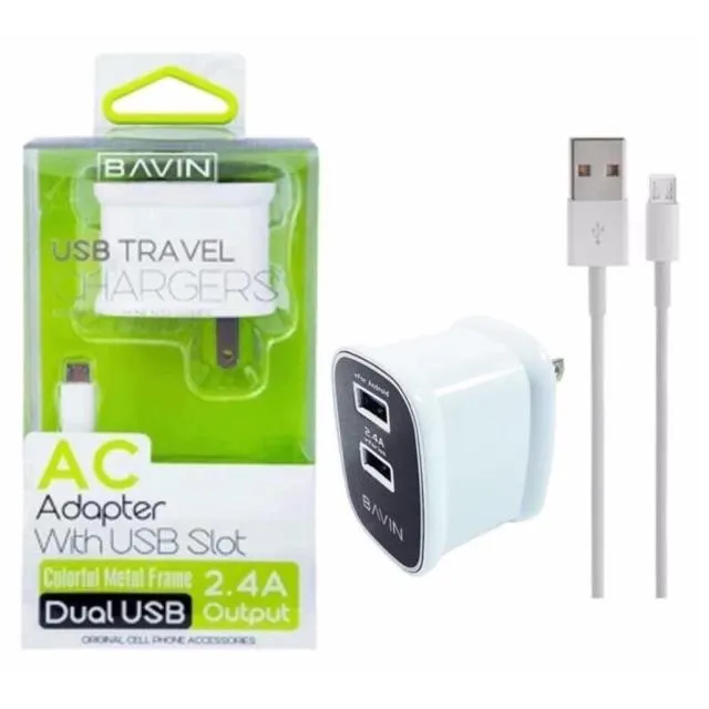 Bavin 2.4A type c dual USB port charger | Lazada PH