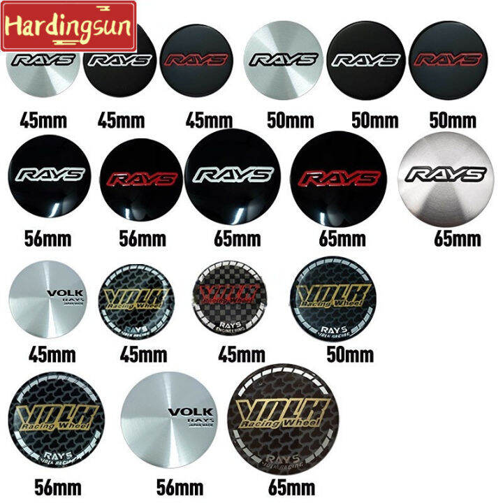 Hardingsun 4PCS/lot 45mm 50mm 56mm 65mm Car Wheel Center Cap Emblem Sticker For RAYS VOLK Racing ...