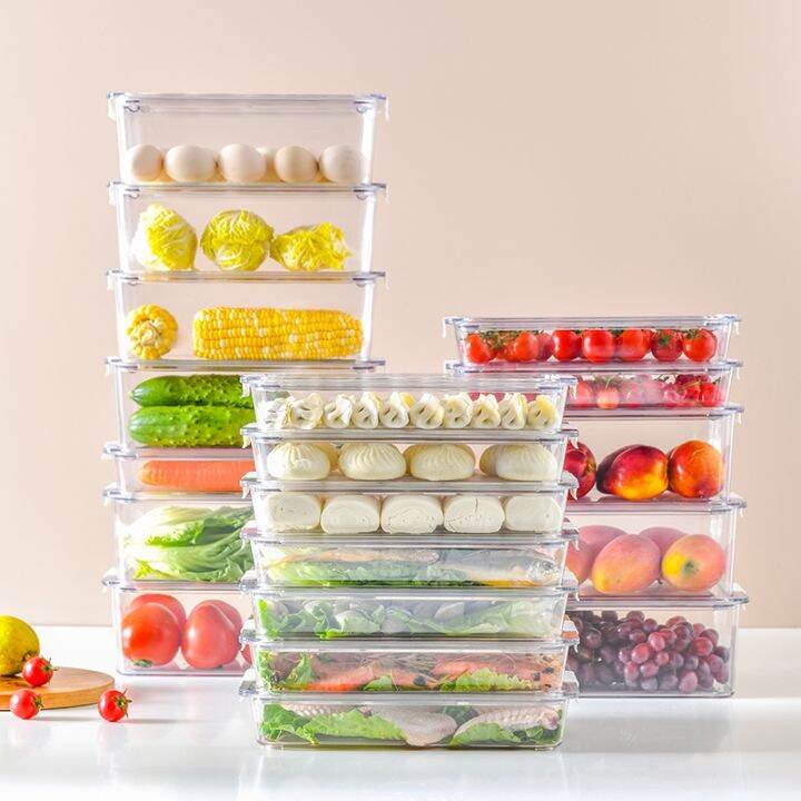 Refrigerator Organizer Stackable Plastic Fridge Organizer freezer Bins ...